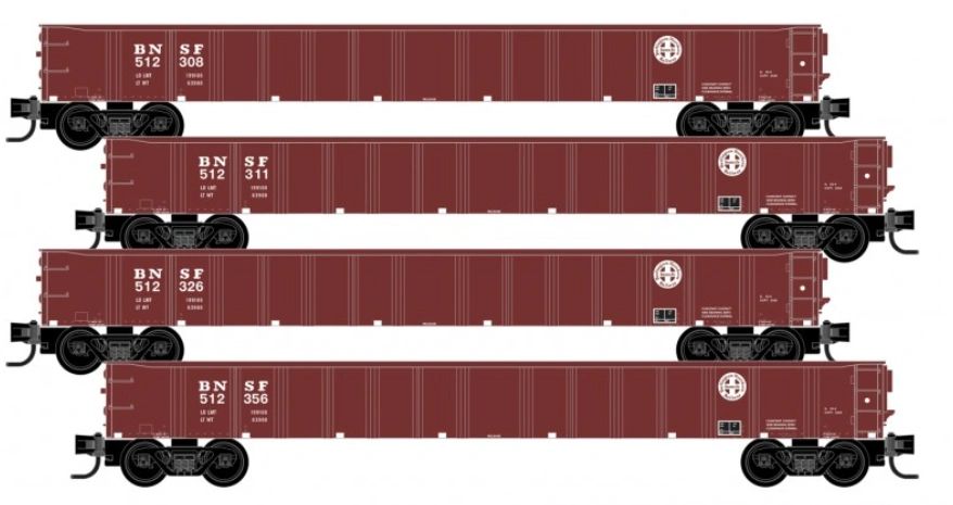 Micro-Trains "N" Scale Freight Cars, 50ft Steel-Side Gondola (4 Car Pack) NYC/CSX ex CR #585131 ...